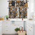 Abstract Cobblestones Pattern Curtain Tier and Valance Set 3 Piece ...