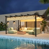 Aoxun 12x14 Outdoor Pergola, Patio Aluminum Pergola with Upgraded ...