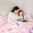 Aikeke Girly Unicorn Twin Comforter Sets 2pcs, Cartoon Rainbow Stars ...