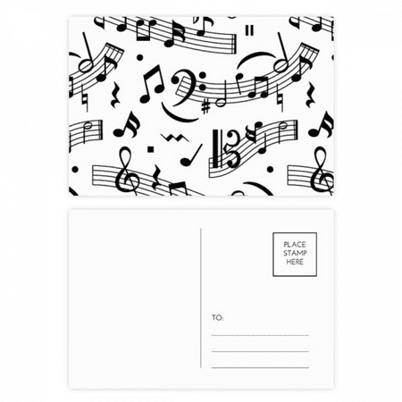 Music Notes And Bars Postcard Set Birthday Mailing Thanks Greeting Card ...
