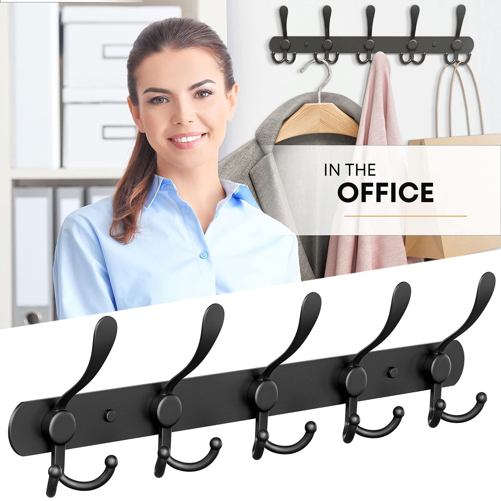 Click here for Bagmrteho Black Coat Rack Wall Mounted Heavy Duty... prices