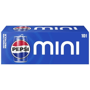 Pepsi Cola Refreshing Soda, Small 7.5 Ounce Mini Cans, Pack of 10 ...