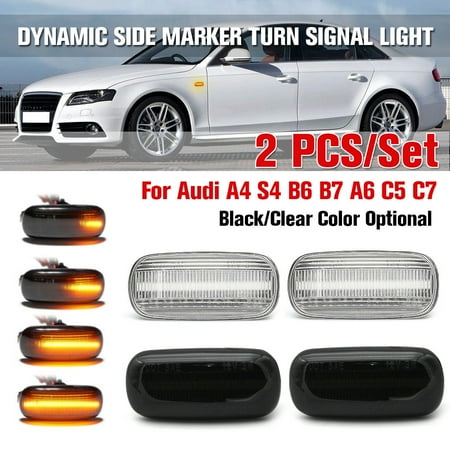 2Pcs Dynamic Flowing LED Side Marker signal Light Turn Signal Lights ...