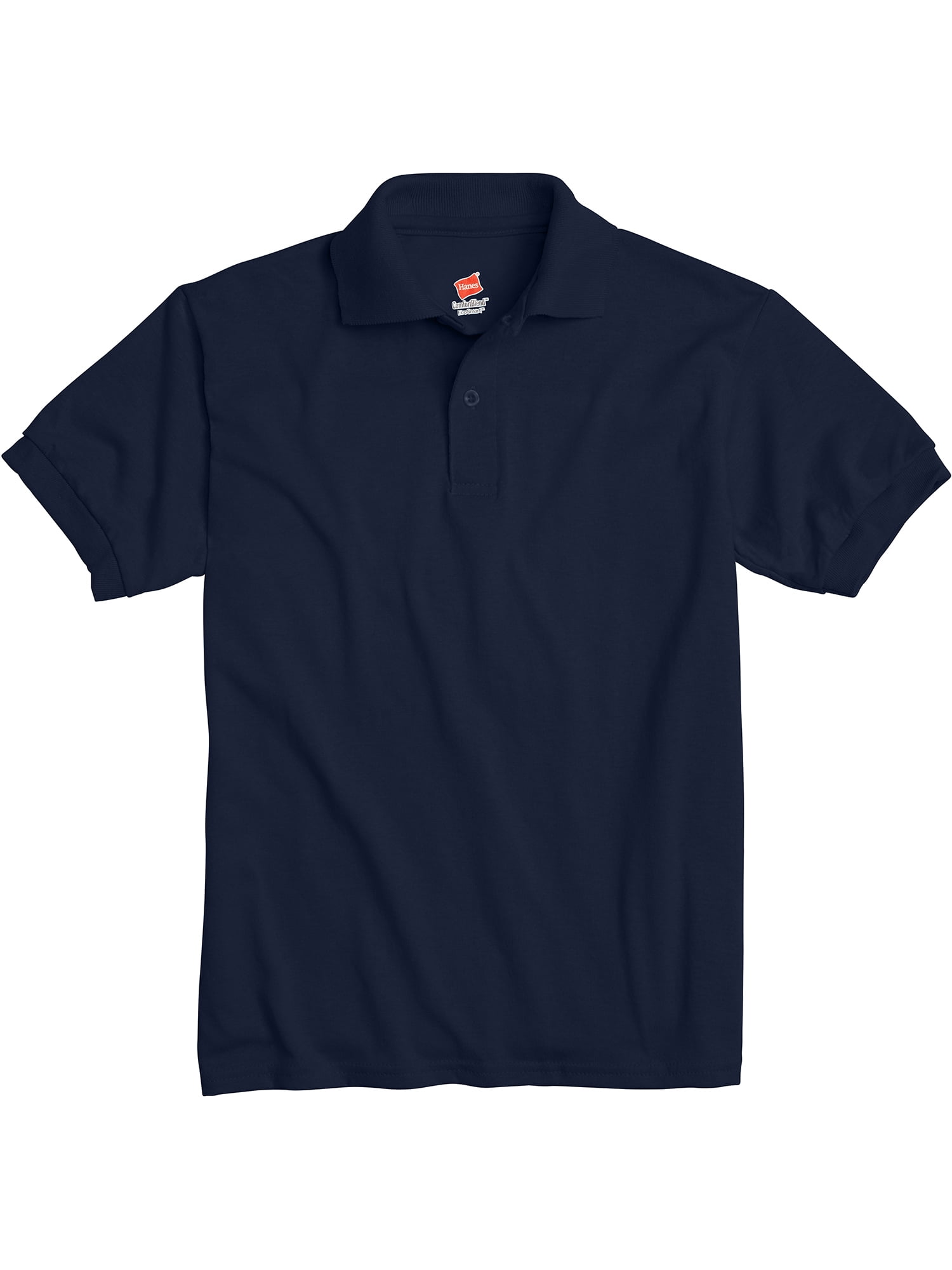 Hanes Boys School Uniform 4-18 EcoSmart Jersey Polo Shirt - Walmart.com