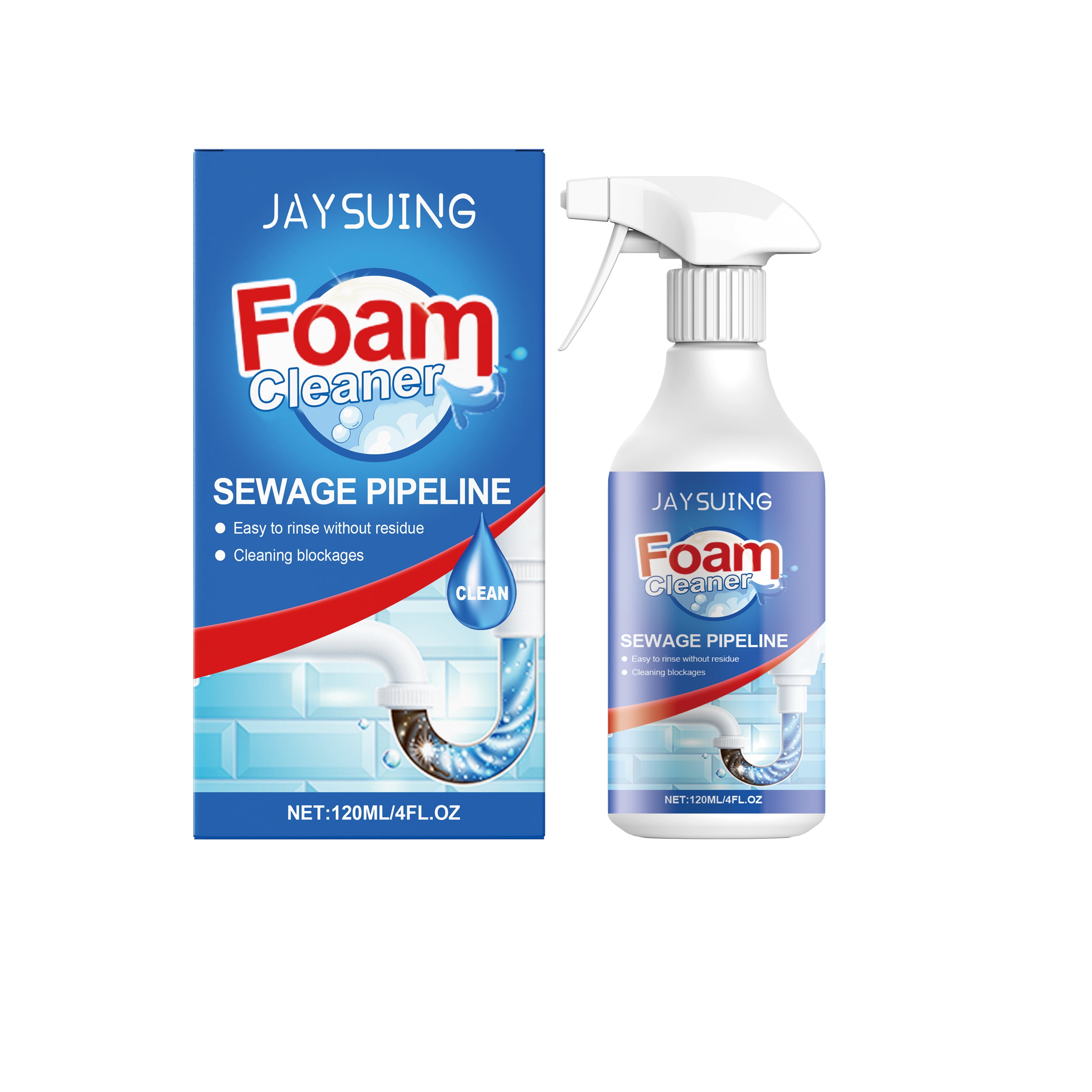 Jaysuing Drain Foam Cleaner Unclogs Heavy Grease In Kitchen, Toilet And ...