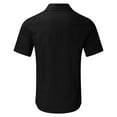 Black Wrinkle Free Dress Shirts For Men Short Sleeve Button Up Shirt