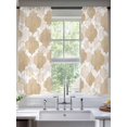 Abstract Geometric Gold Diamond Sheer Curtains 2 Panels Set Beige Brown ...