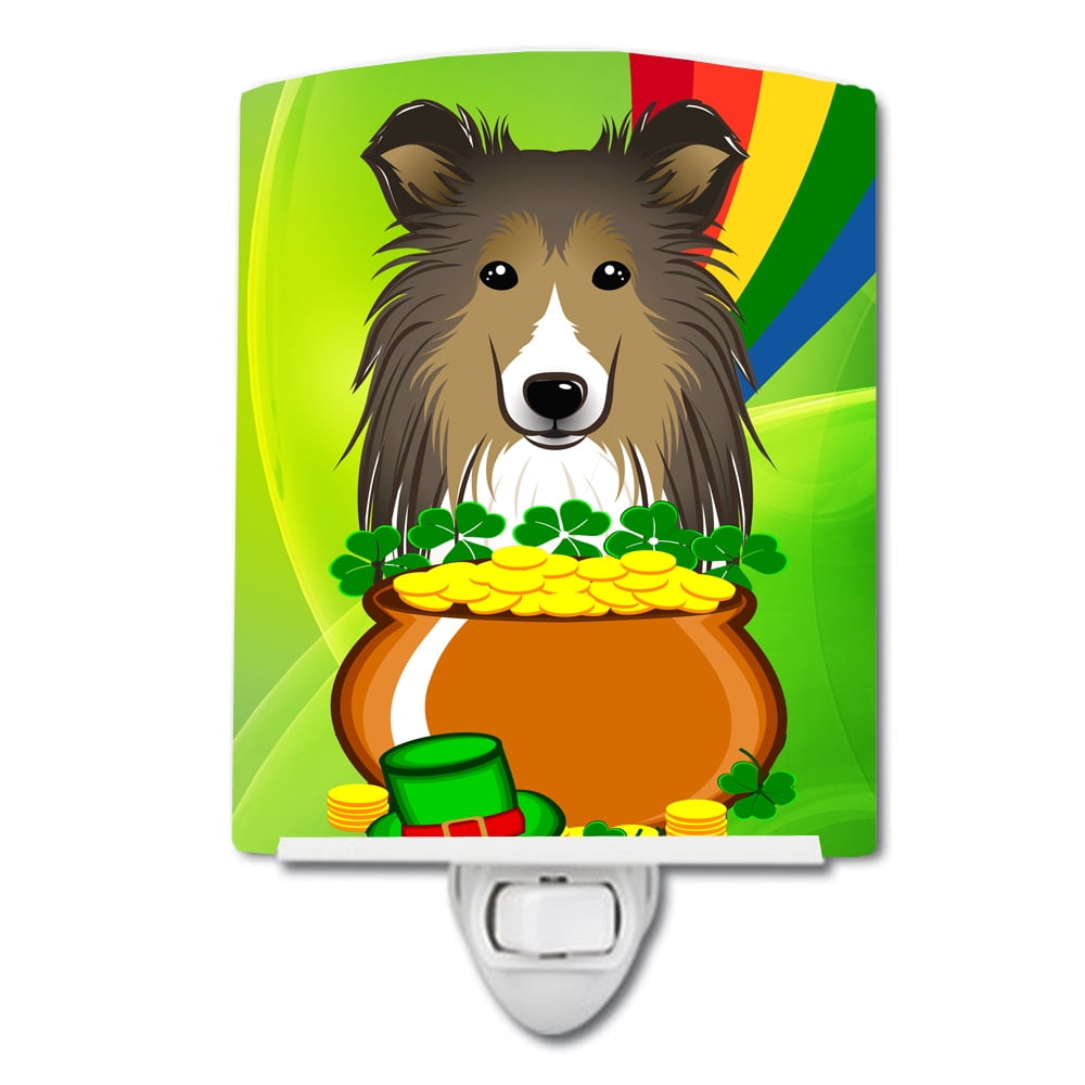 Caroline's Treasures BB1986CNL Sheltie St. Patrick's Day Ceramic Night ...