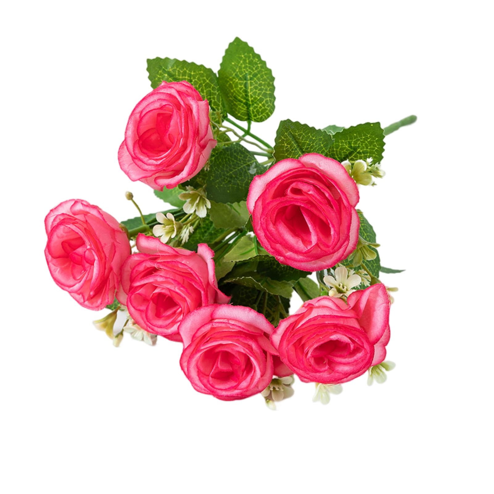 Artificial Flowers Bouquet Mini Rose Wedding Home Office Decor ...