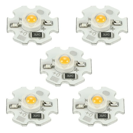 Uxcell 1W 40lm Replacement Accessories COB LED Light Chip Bead Golden 5 ...