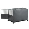 Pefilos 47" Heavy Duty Dog Crate Pet Cages with Tray, Movable Wheels ...