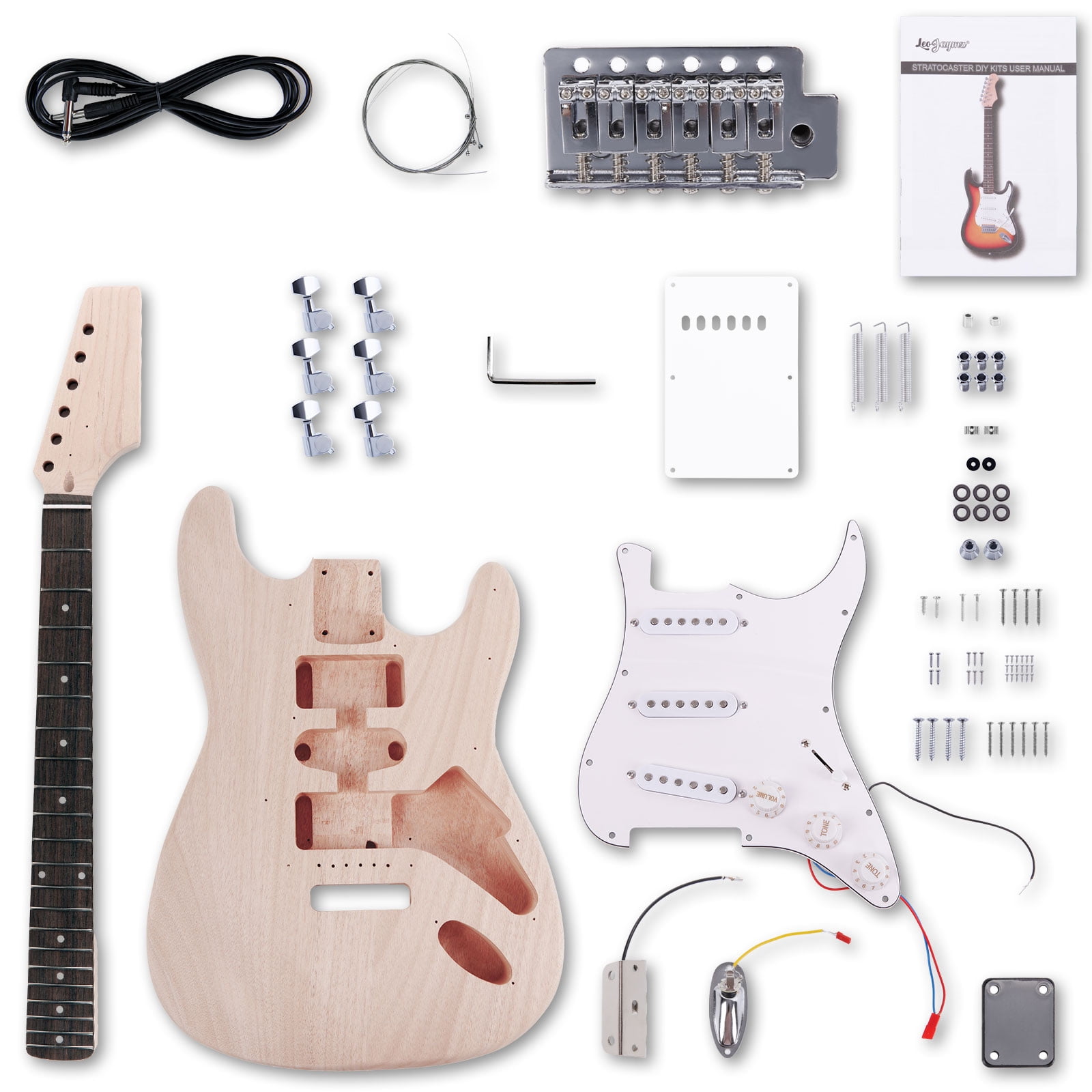 Leo Jaymz DIY ST Style Electric Guitar Kits with Mahogany Body and ...