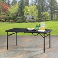 Mainstays 4 Foot Fold-in-Half Adjustable Folding Table, Rich Black ...