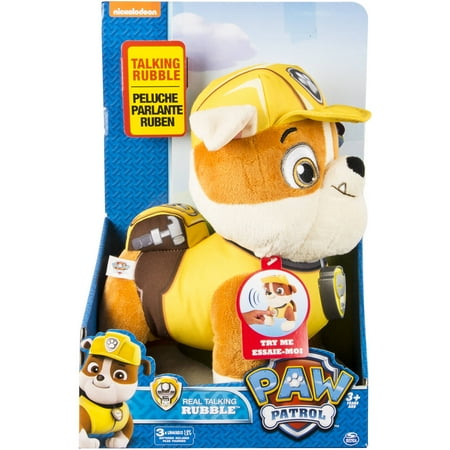 Paw Patrol Real Talking Rubble Plush - Walmart.com