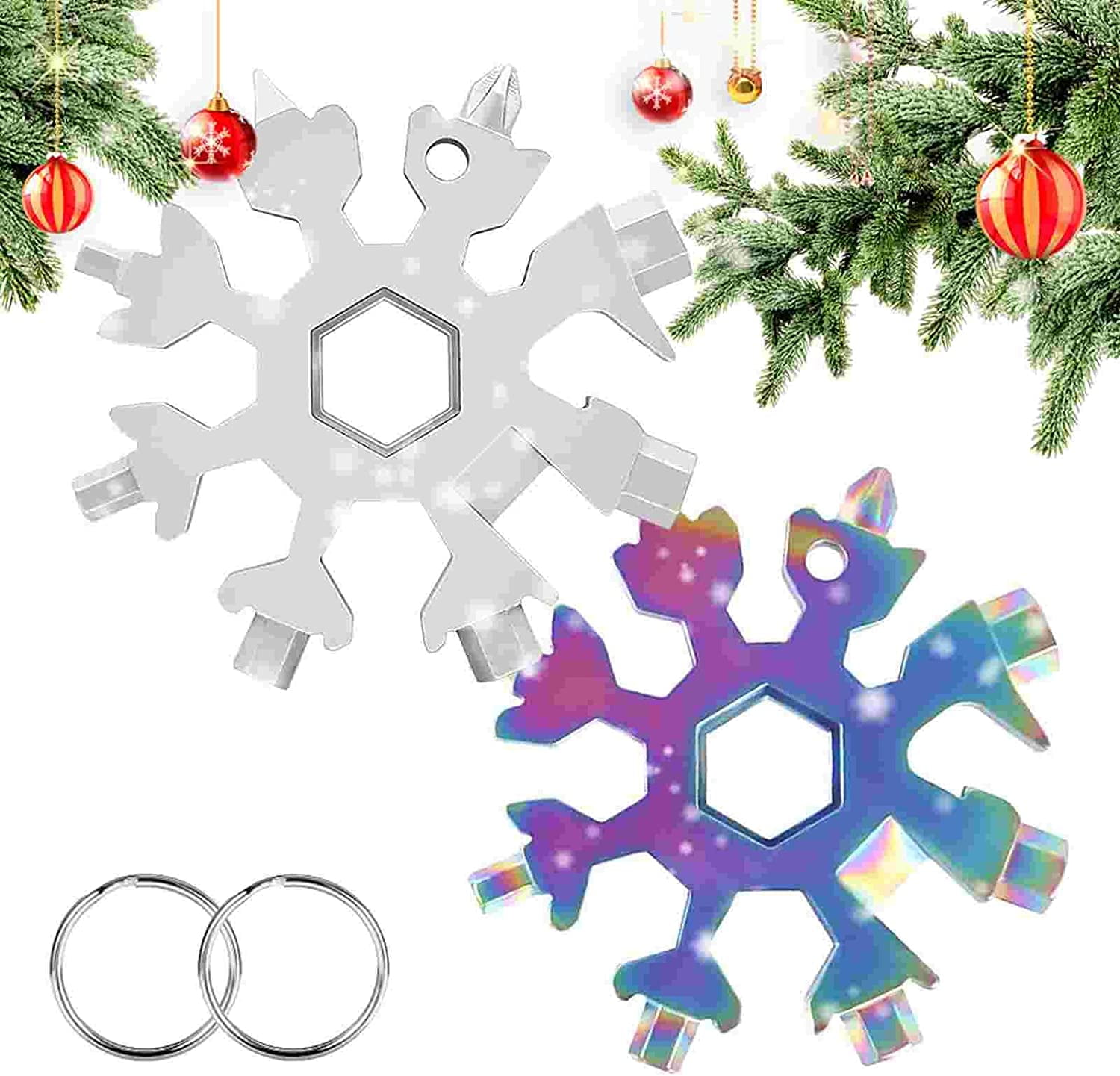 2 Pcs 18 In 1 Snowflake Multi-Tool, Snowflake Screwdriver, Portable ...