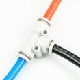 3pcs White 3 Way T shaped Tee Pneumatic Fittings PE 4mm to 16mm OD Hose ...