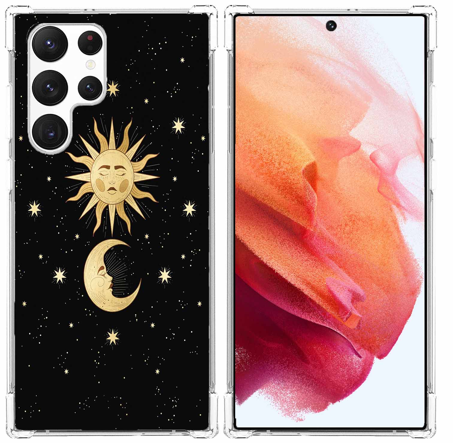 Sun Moon Stars Case for Samsung Galaxy S23 Ultra,Aesthetic Art Design ...