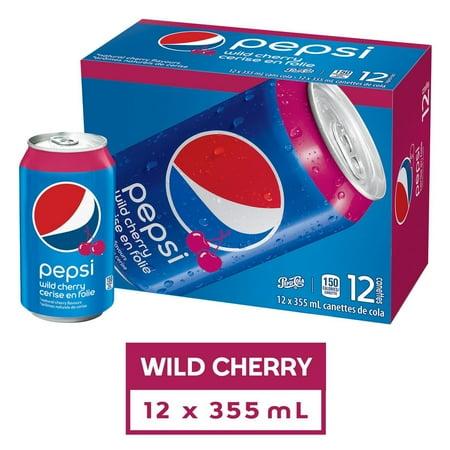 Pepsi Wild Cherry cola, 355mL Cans, 12 Pack | Walmart Canada