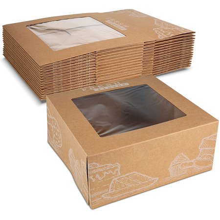 Beautiful Kraft Paperboard Cake Bakery Box 9" Length x 9" Width x 4 ...