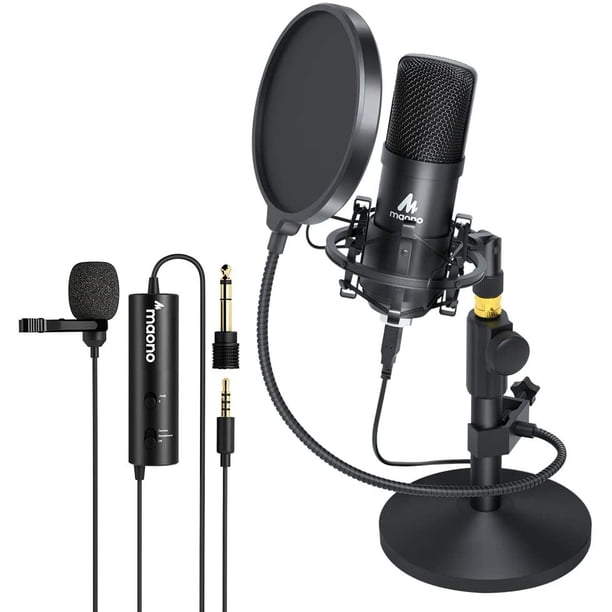 USB Microphone Kit 192KHZ/24BIT Plug & Play AU-A04 with lavalier ...