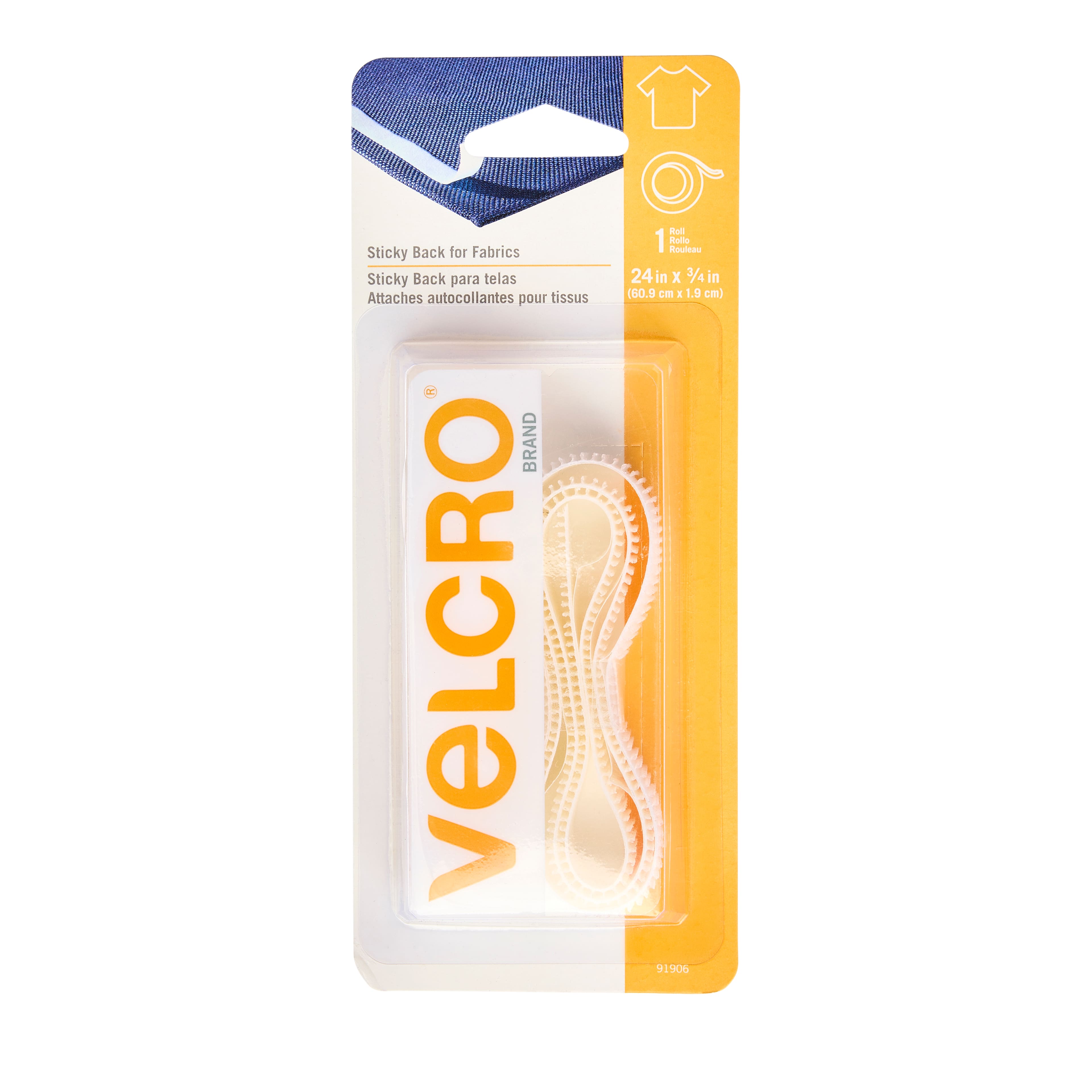 6 Pack: VELCRO® Brand Sticky Back for Fabrics White Tape - Walmart.com