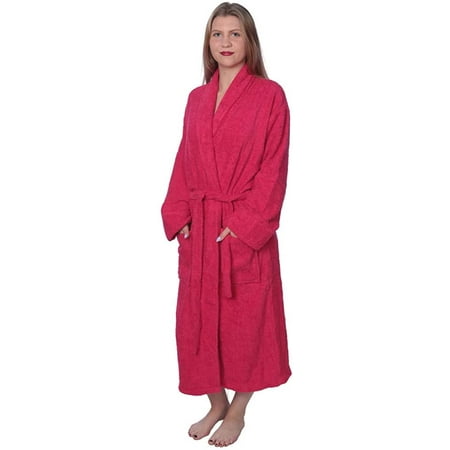 Womens 100% Cotton Shawl Collar Robe Terry Cloth Bathrobe Available In ...