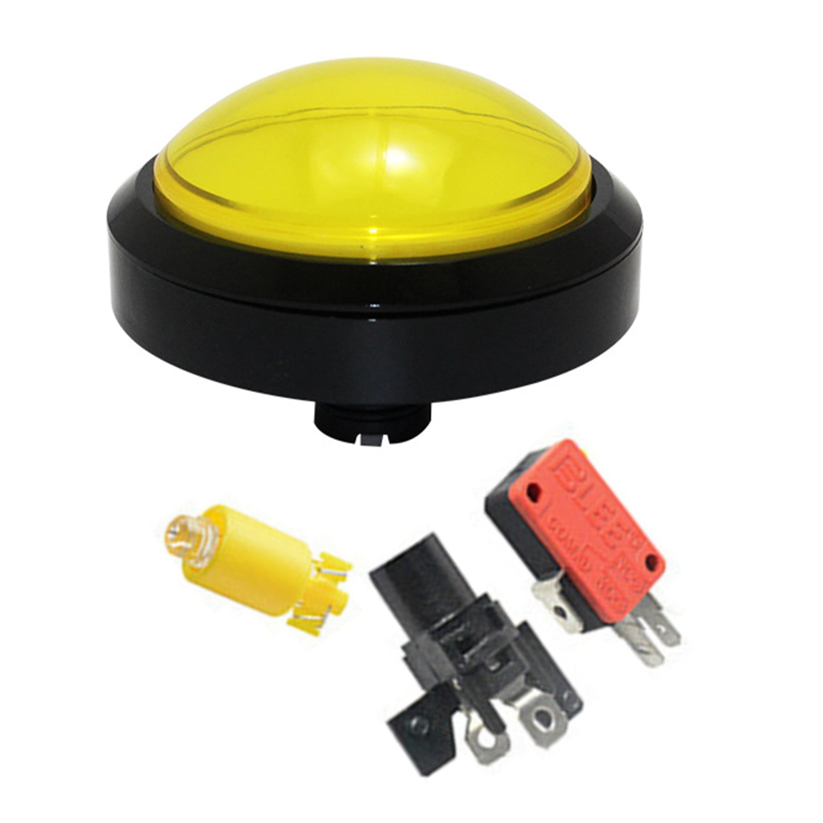 Replace Button with LED Light for Game Consoles 60mm Convex Round Illuminated LED Push Button ...