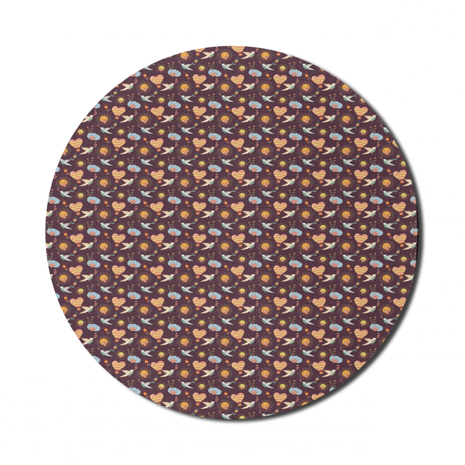 Adventure Cartoon Mouse Pad for Computers, Heart Shape Hot Balloon ...