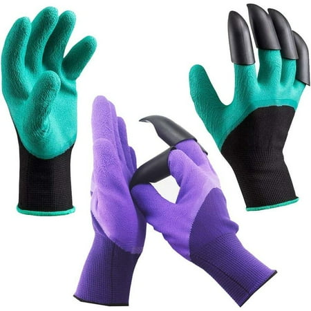 Garden gloves with claws on the right hand for digging, durable latex ...