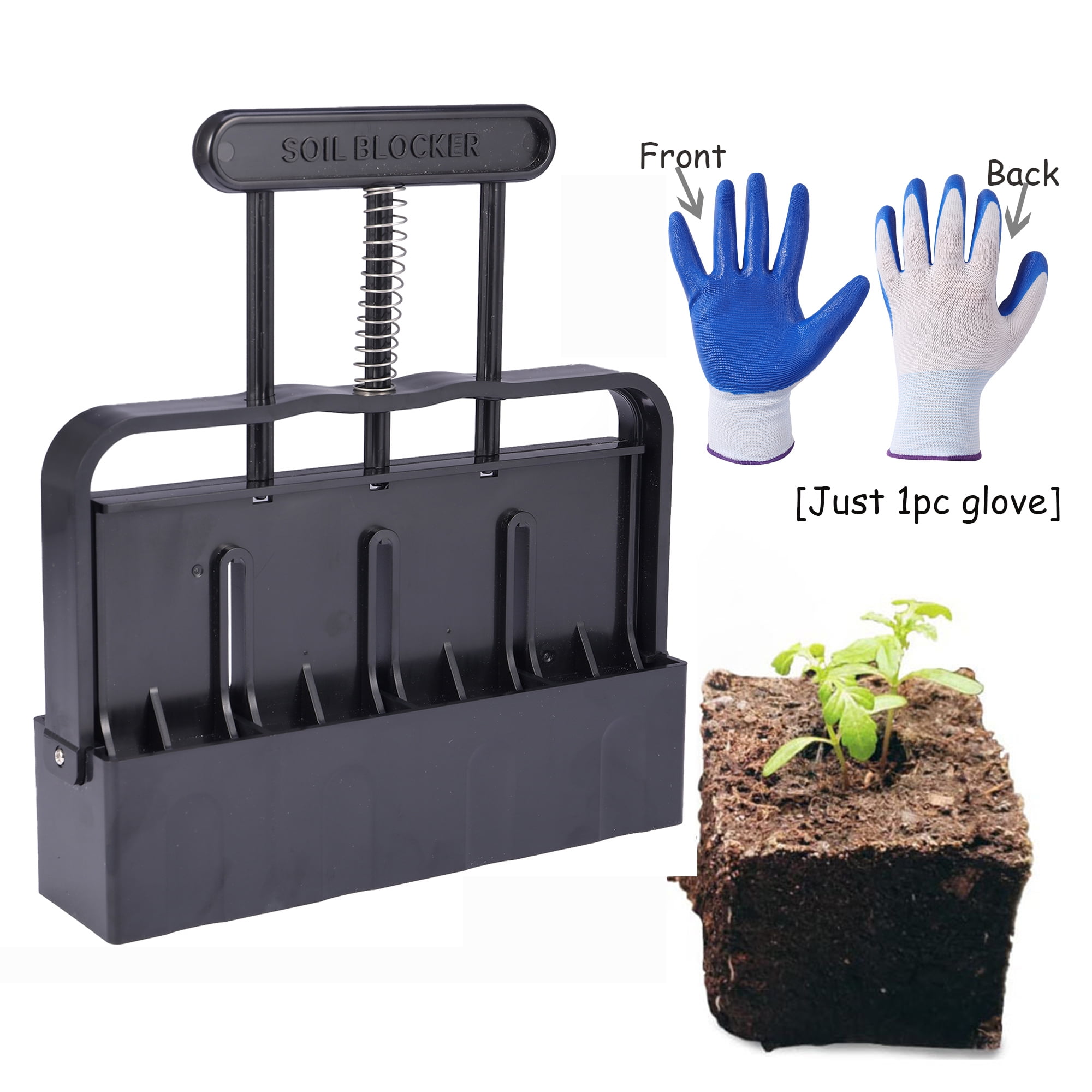 SHCKE Soil Block Maker, 4 Soil Blocker 2 inch Manual Quad Soil Blocker ...
