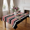 Black Red Contrast Monochromatic Tones Table Cloth 52x70in, Waterproof ...