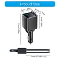 Small Car Charges Retractable 70cm Cable 3 Type C Ports 180 Degree ...