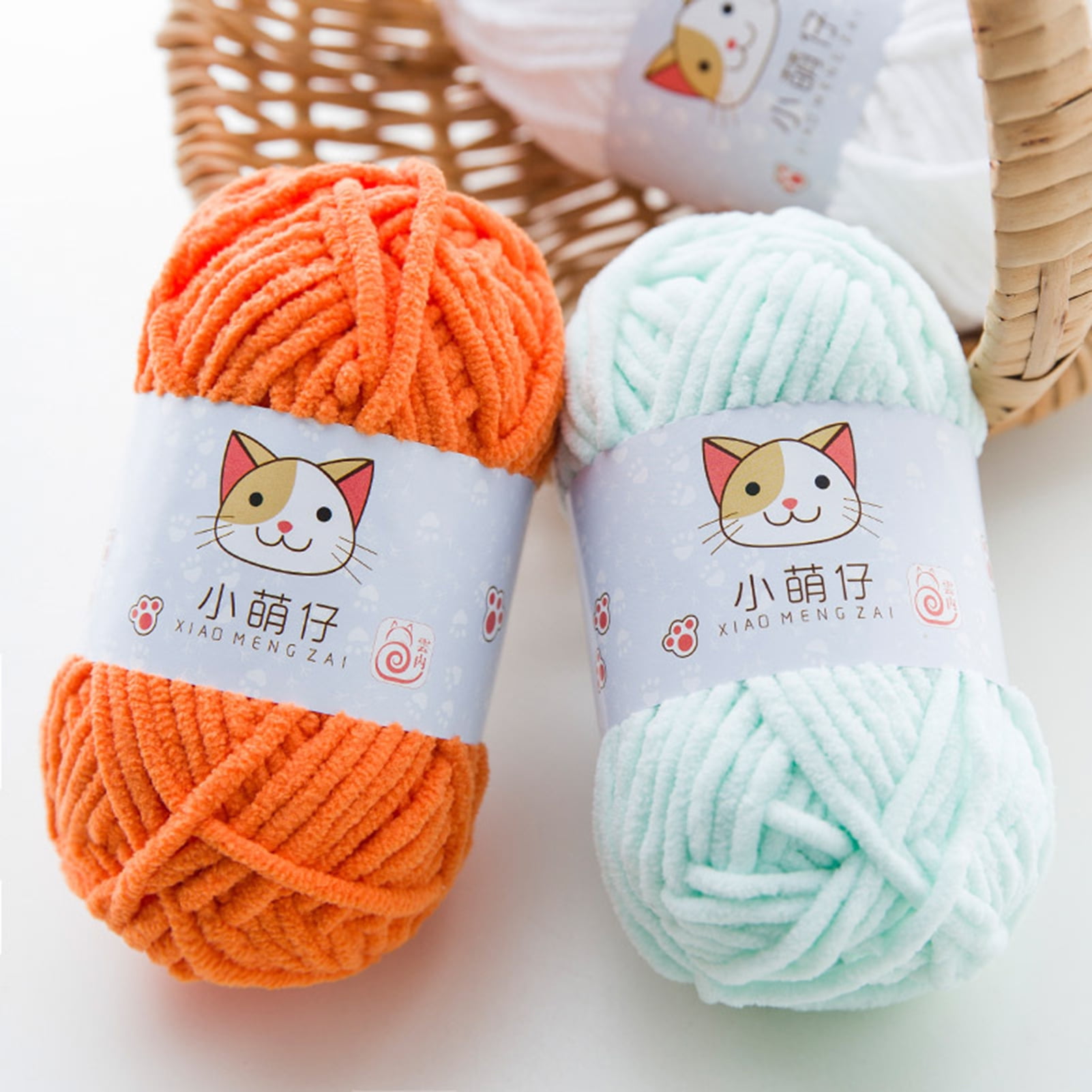 Hesroicy DIY Colorful Crochet Thread Polyester Clear Texture Crochet ...