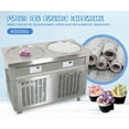 Kolice Commercial 22" Double Round Pans Fried Ice Cream Roll Machine ...