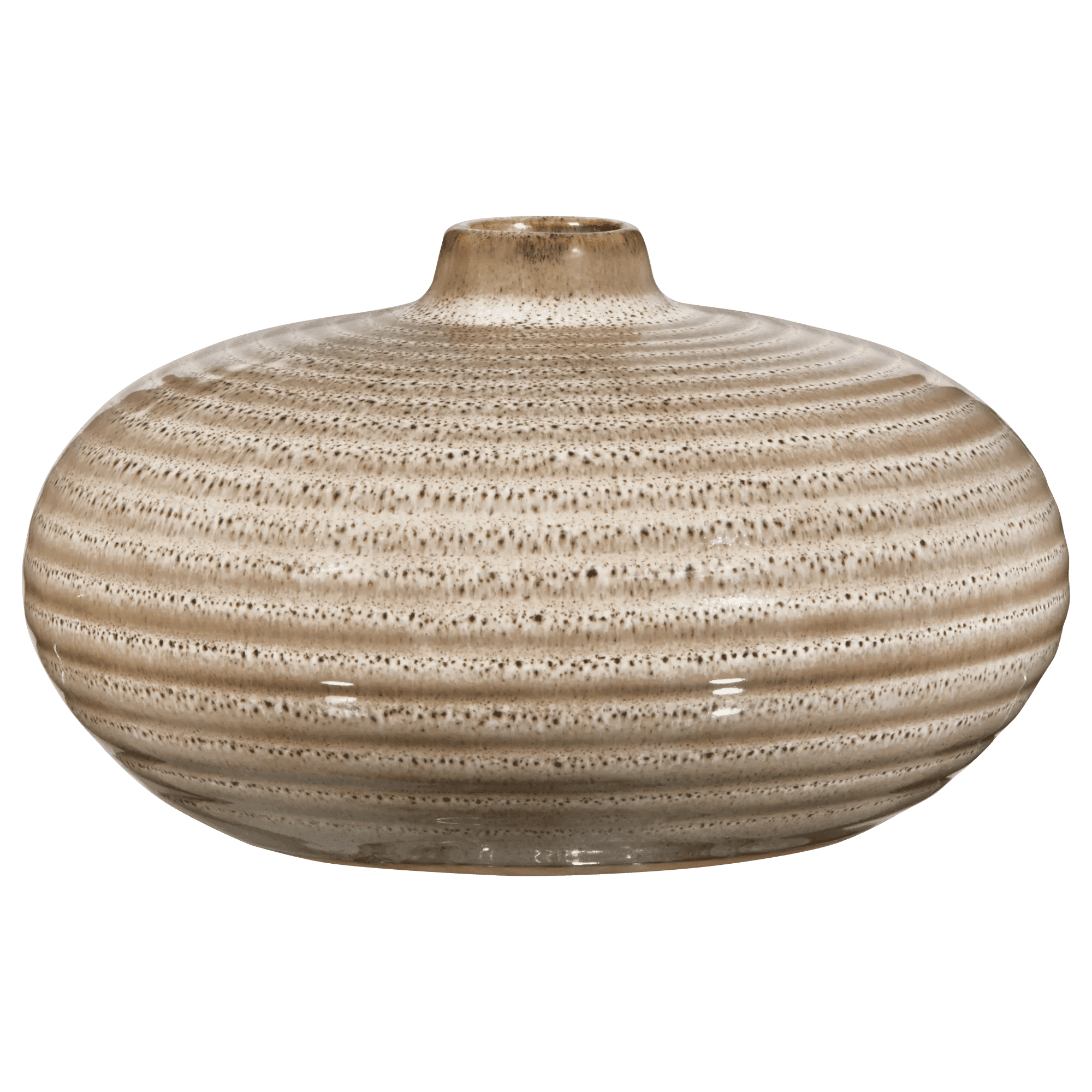 Click here for Bouclair Medium Brown Ceramic Mini Ribbed Table Va... prices