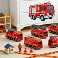 Fire Truck Toy Set Inertia Return Car With Excavator Military Vehicle ...