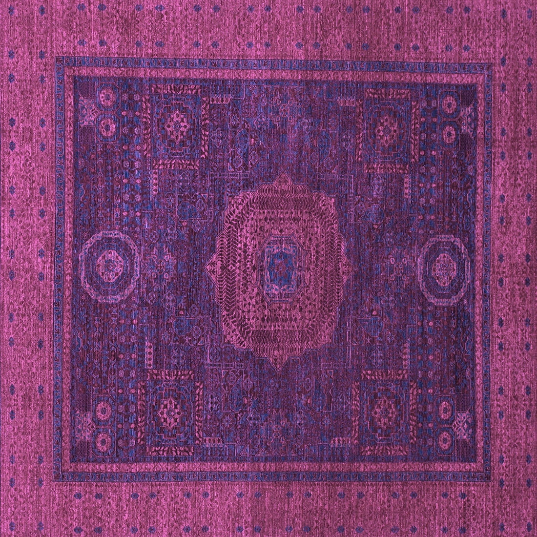 Ahgly Company Indoor Square Abstract Purple Modern Area Rugs, 6' Square ...