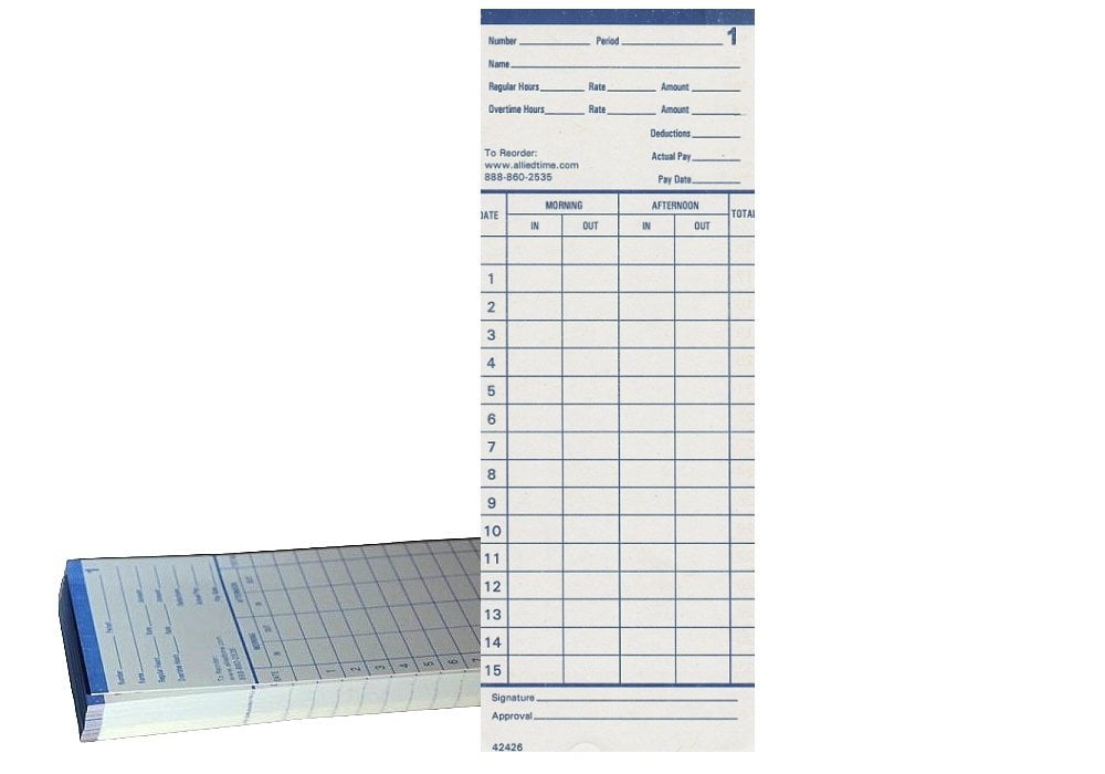 Pack of 300 time cards for AT-2500 Time Recorder - Walmart.com