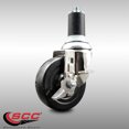 4 Inch 316SS Soft Rubber Wheel Swivel 1-5/8 Inch Expanding Stem Caster ...