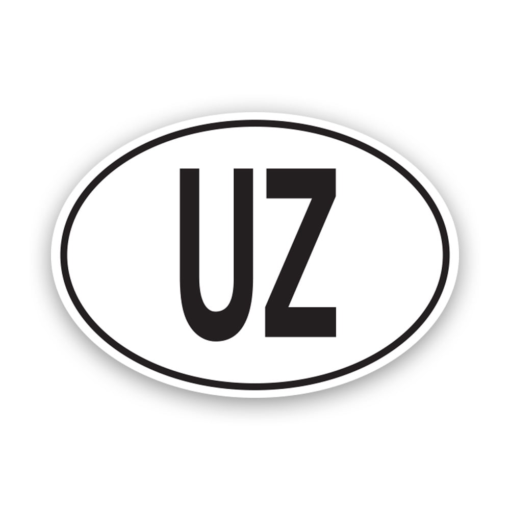 UZ Uzbekistan Country Code Oval Sticker Decal - Self Adhesive Vinyl ...