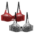 BRGZLK Women Underwire Bras Pack of 2 Trendy Cute Floral Embroidery ...