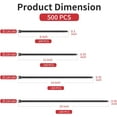 500 Pack Black Zip Ties Heavy Duty Assorted Sizes, 8+12+14+18 Inch ...