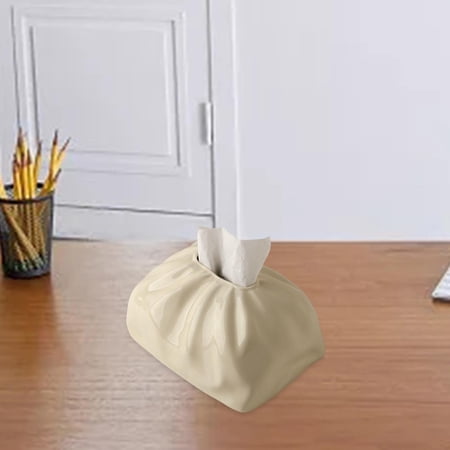 Wrinkled Tissue Box Cover Holder Decoration Ornament Storage Paper Case ...