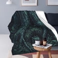 Dragon Blanket, Woodland Ancient Tree Flannel Blanket, Deep Forest Art ...