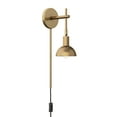 Nathan James Tamlin Brass Wall Mounted Sconce 1-Light Fixture with ...