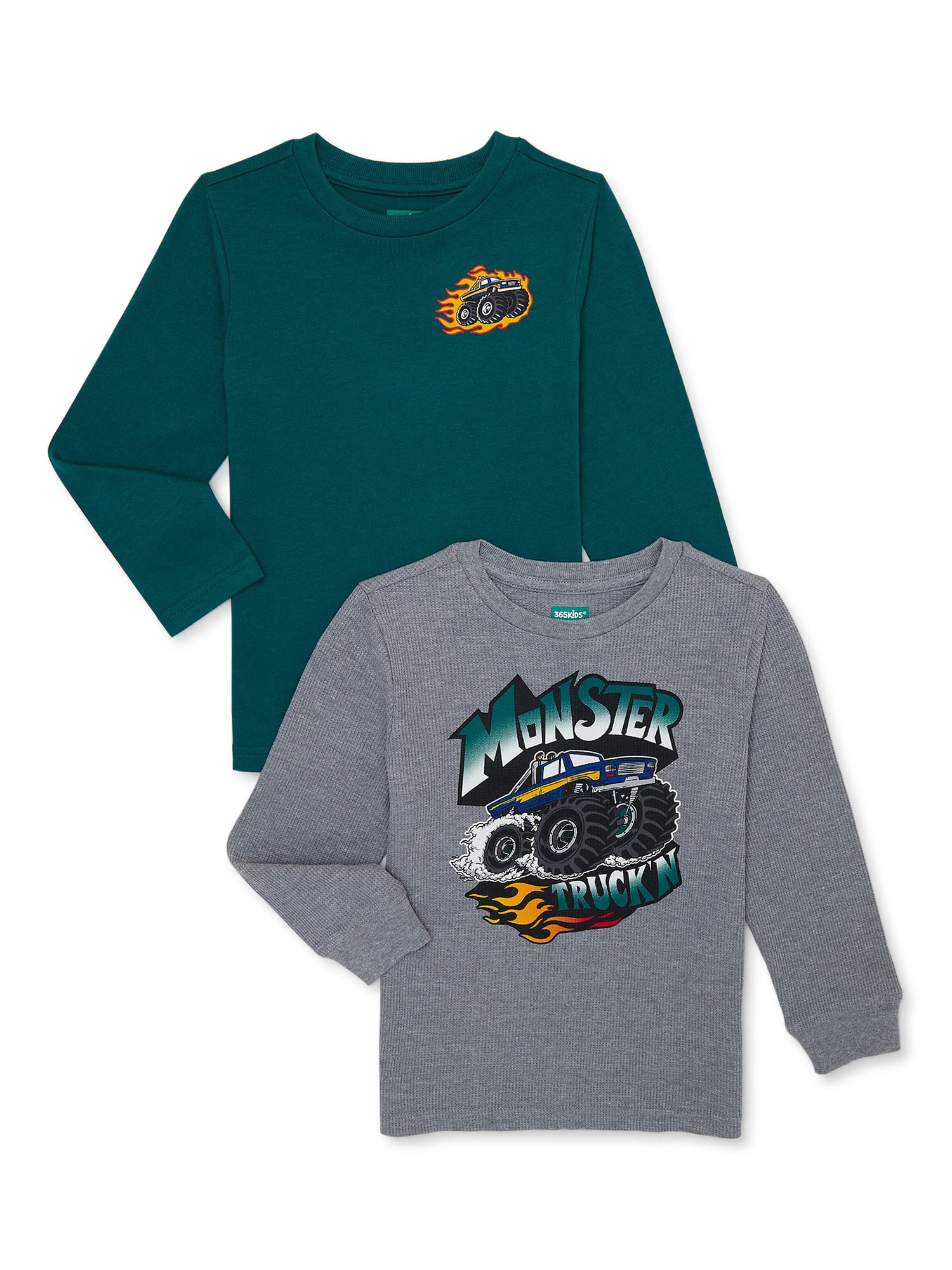 365 Kids from Garanimals Boys Long Sleeve Truck Tee, 2-Pack, Sizes 4-10 ...