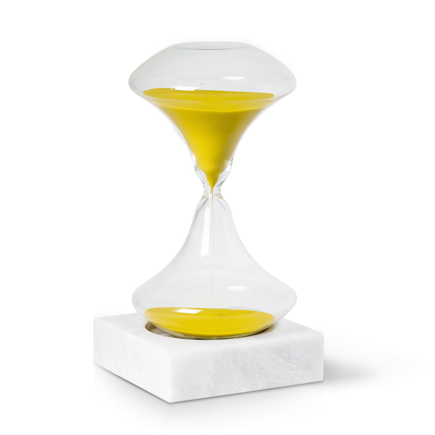 Hand Blown 45 Minute Sand Timer, Art Deco Design, Neon Yellow Sand on ...