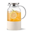 Xecvkr Water Pot Water Pitcher 1800ml Glass Cold Beverage Server with ...