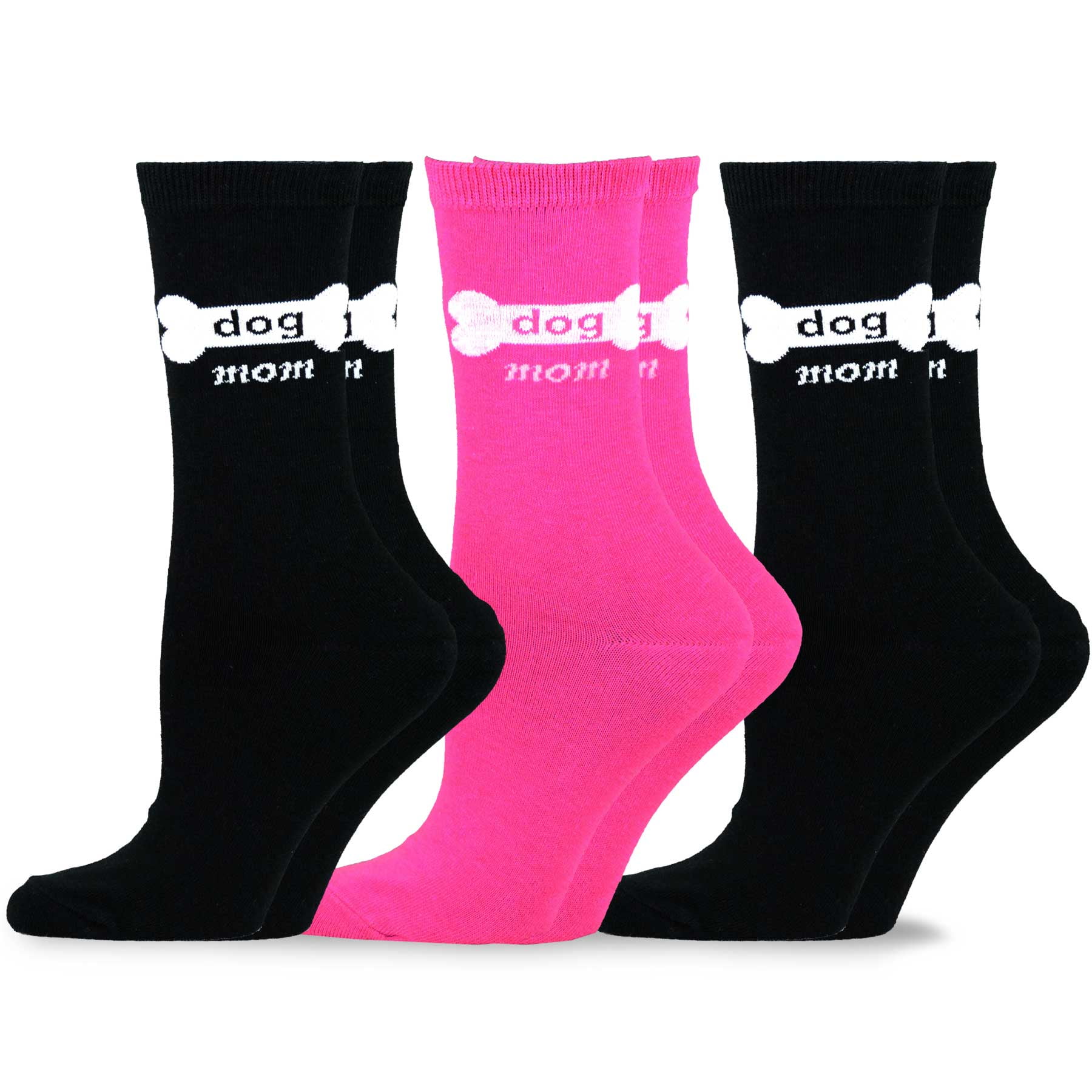 TeeHee Fun Novelty Dogs Cotton Crew Socks for Women and Men Multi-Pack ...