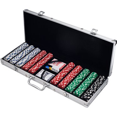 Crown Casino 500 Piece 13.5g Clay Poker Chips Set with Colored Chips ...